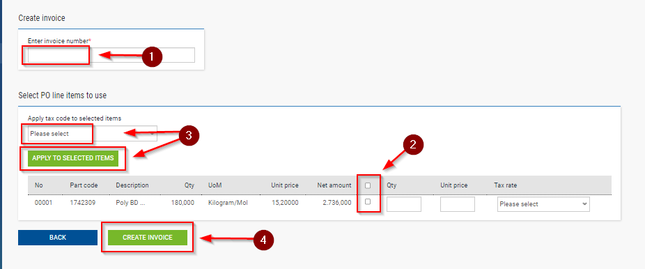 How to convert my Purchase Order into an invoice?
