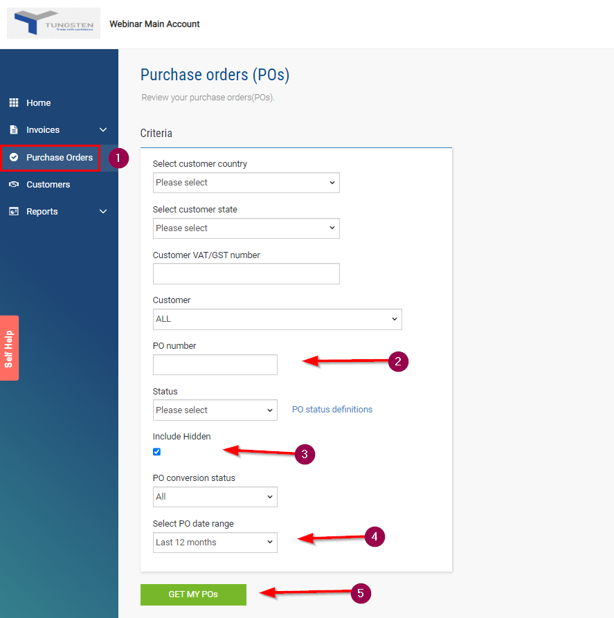 How to get/view your Purchase Orders on the portal?